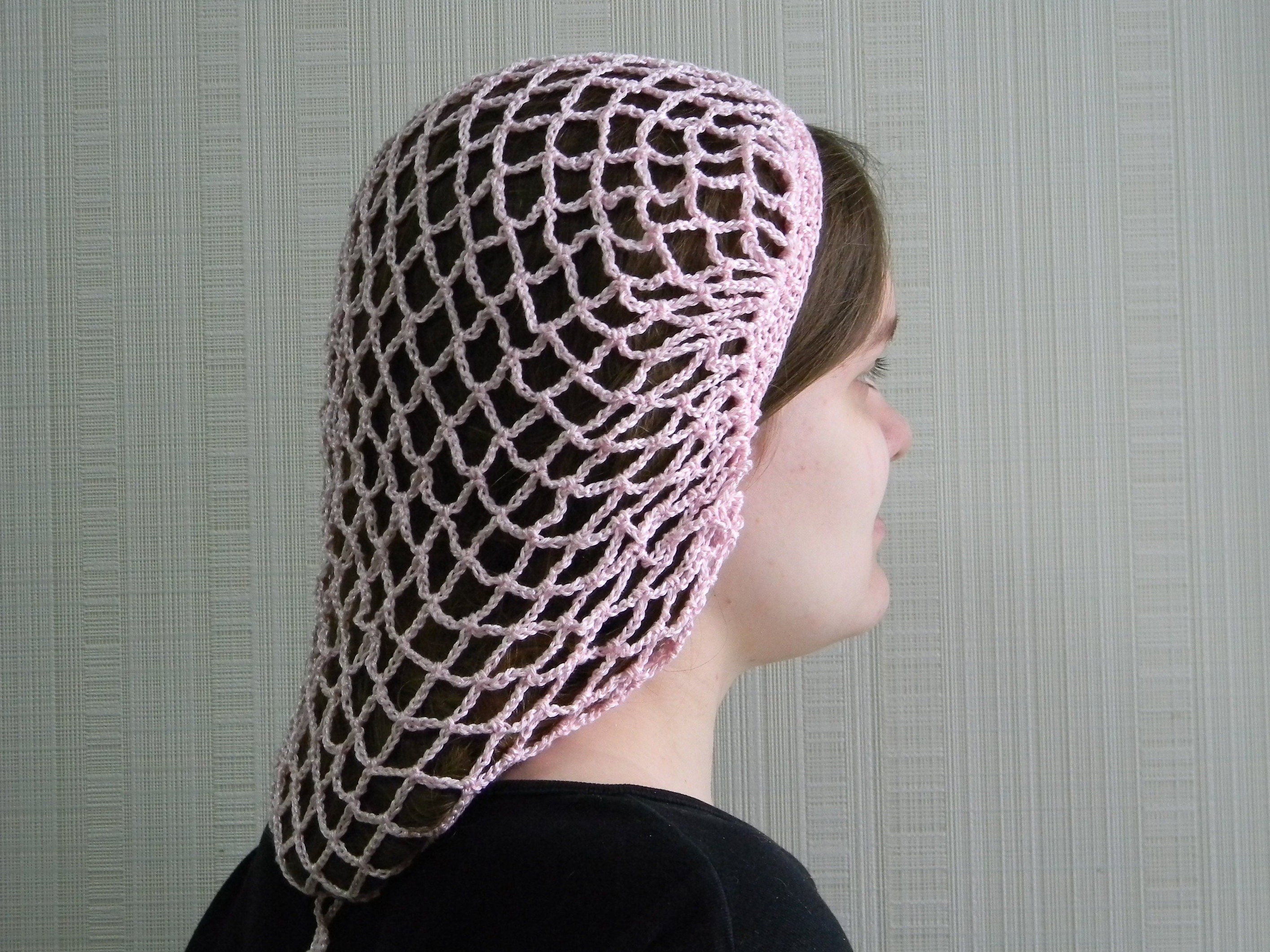 Hair Snood for Women Light Pink Head Covers Crochet Hair Net - Etsy