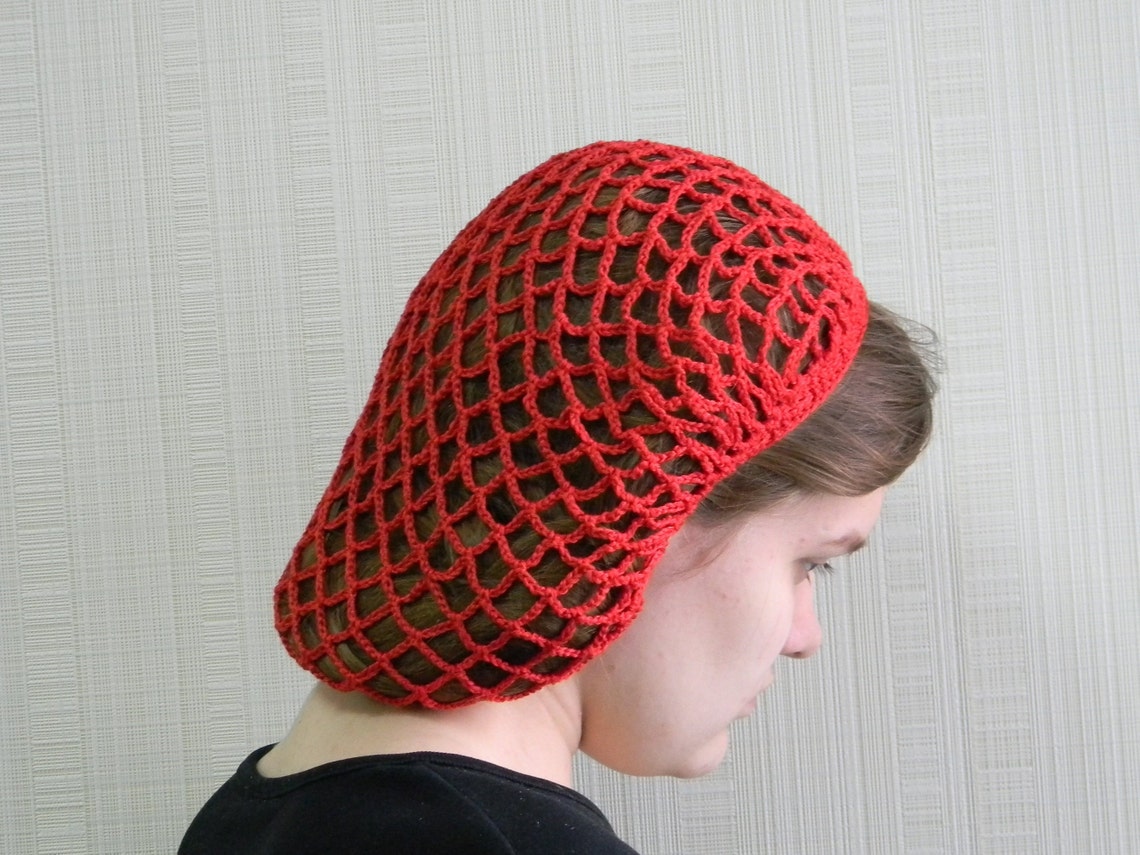 Hair Snood for Women Head Covers Crochet Red Hair Net Snood - Etsy