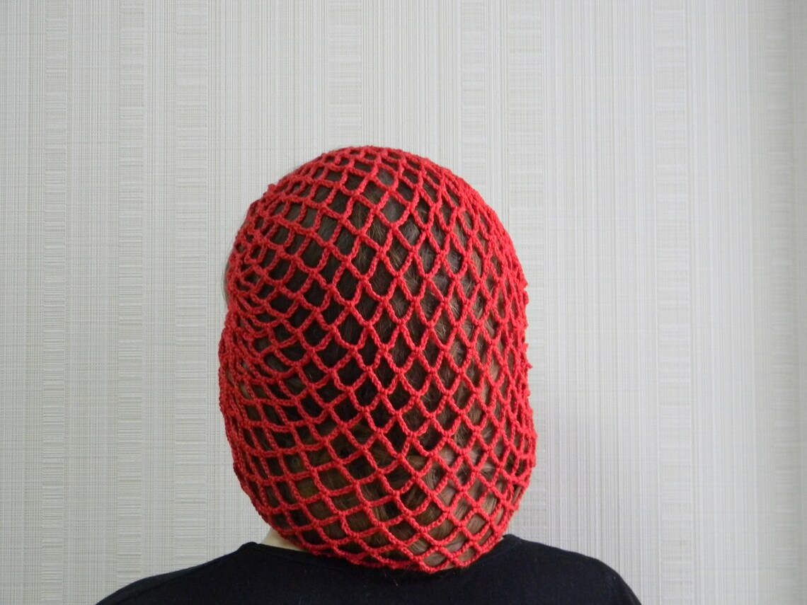 Hair Snood for Women Head Covers Crochet Red Hair Net Snood - Etsy