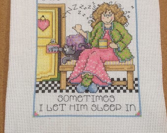 7.5x5.5 Finished Teddy Bear in a Rocking Chair Cross Stitch | Etsy