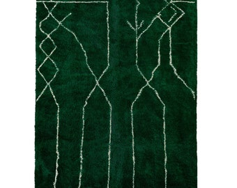 Green Beni Ourain Rug Modern Moroccan Rug Custom GR-10_W-40 | Etsy