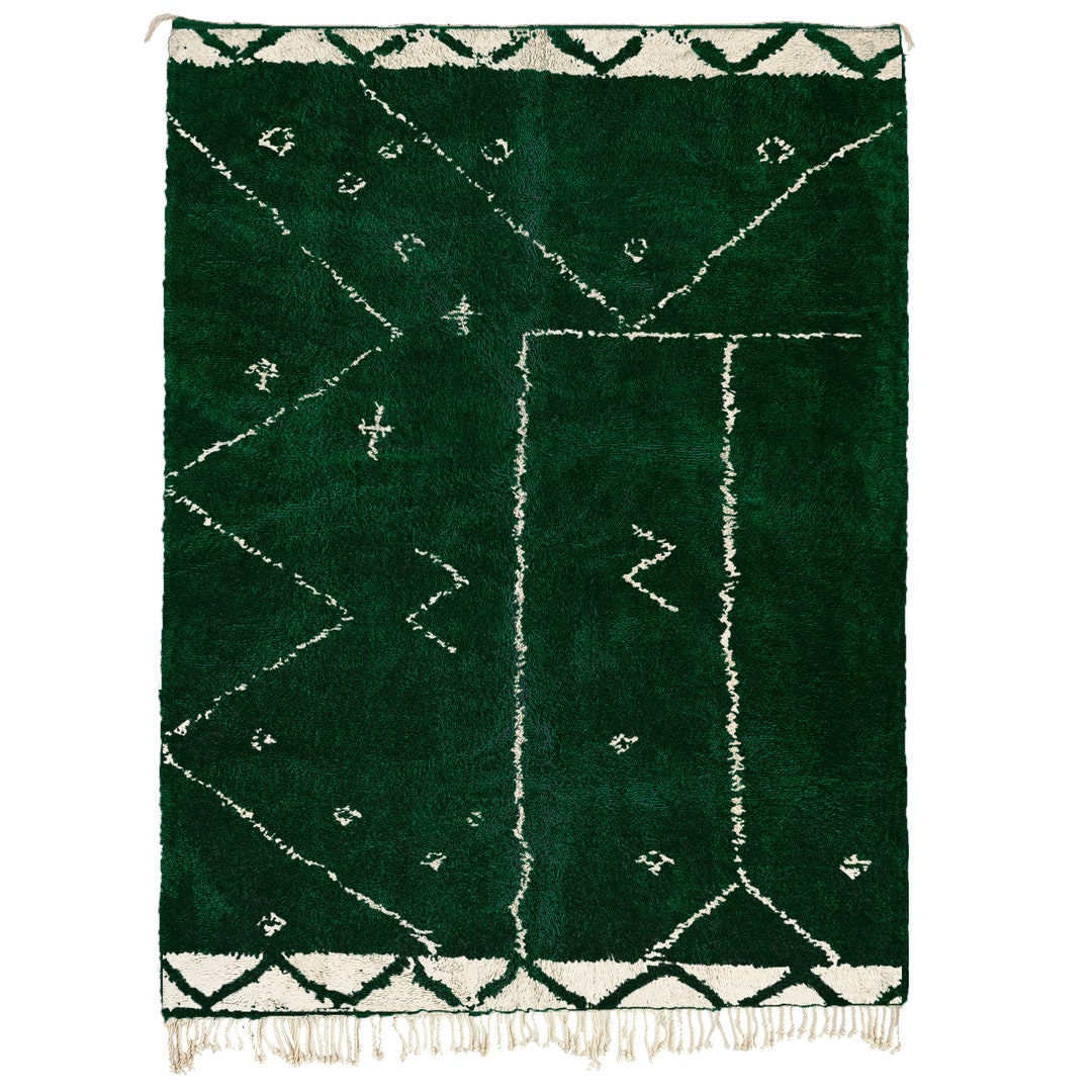 Green Beni Ourain Rug - Modern Moroccan Rug Custom GR-10_W-40 - Etsy