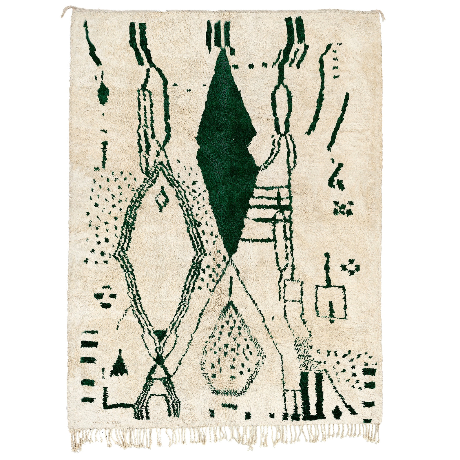 White and Green Beni Ourain Rug Modern Moroccan Rug Custom - Etsy