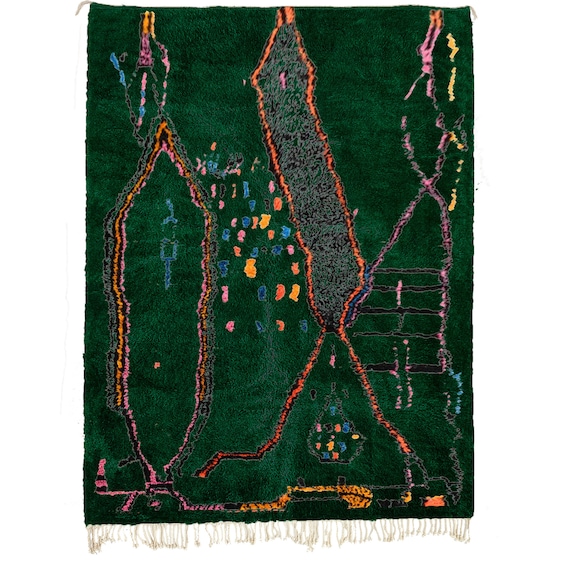 Green Beni Ourain Rug Modern Moroccan Rug Custom - Etsy