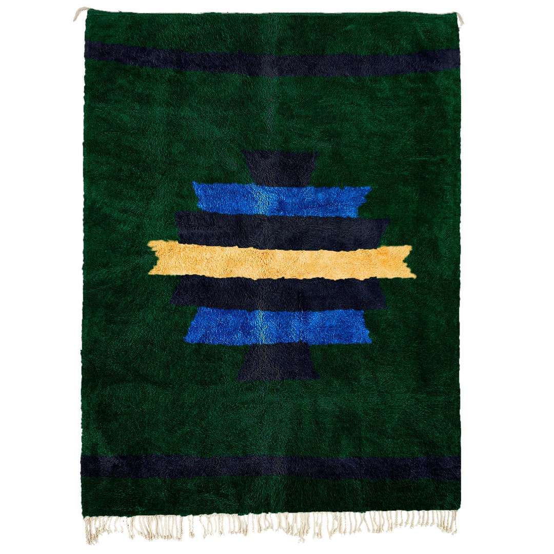 Green Beni Ourain Rug Modern Moroccan Rug Custom - Etsy