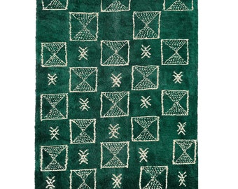 Green Beni Ourain Rug Modern Moroccan Rug Custom GR-10_W-40 - Etsy