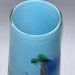 Dalian Glass Co. Snowflakes Vase Made in China Blue Swirl Vintage Cased ...