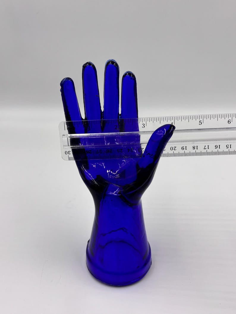 Vintage Cobalt Blue Glass Hand Jewelry Ring Bracelet Display - Etsy