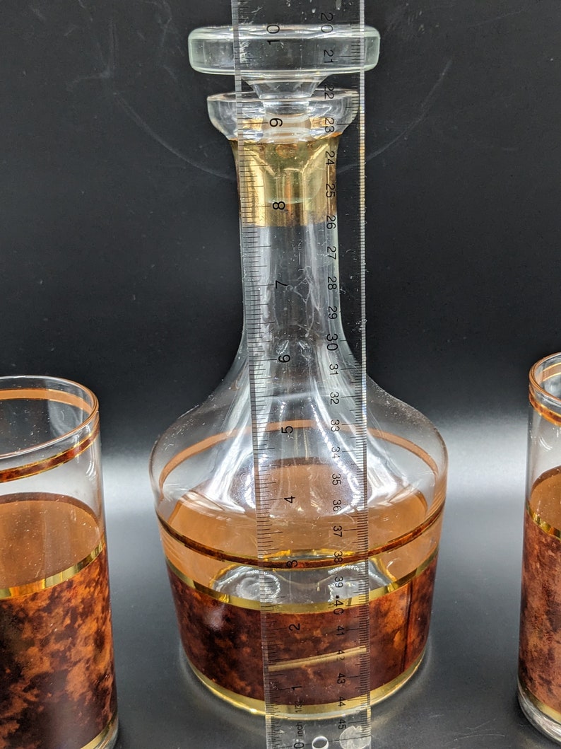 Vintage Culver Tortoise (4) Highball Decanter Set - Etsy