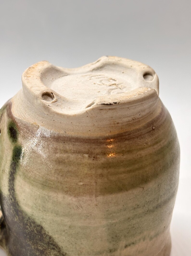 Hand Thrown Hand Made Studio Art Pottery Ceramic Mug Green Blue Grey ...