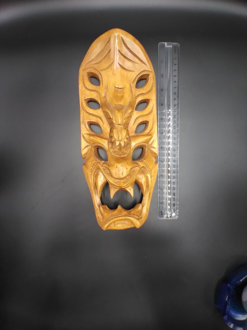 Tiki Hand Carved Wood Aloha Hawaii Monkey Pod Mask - Etsy