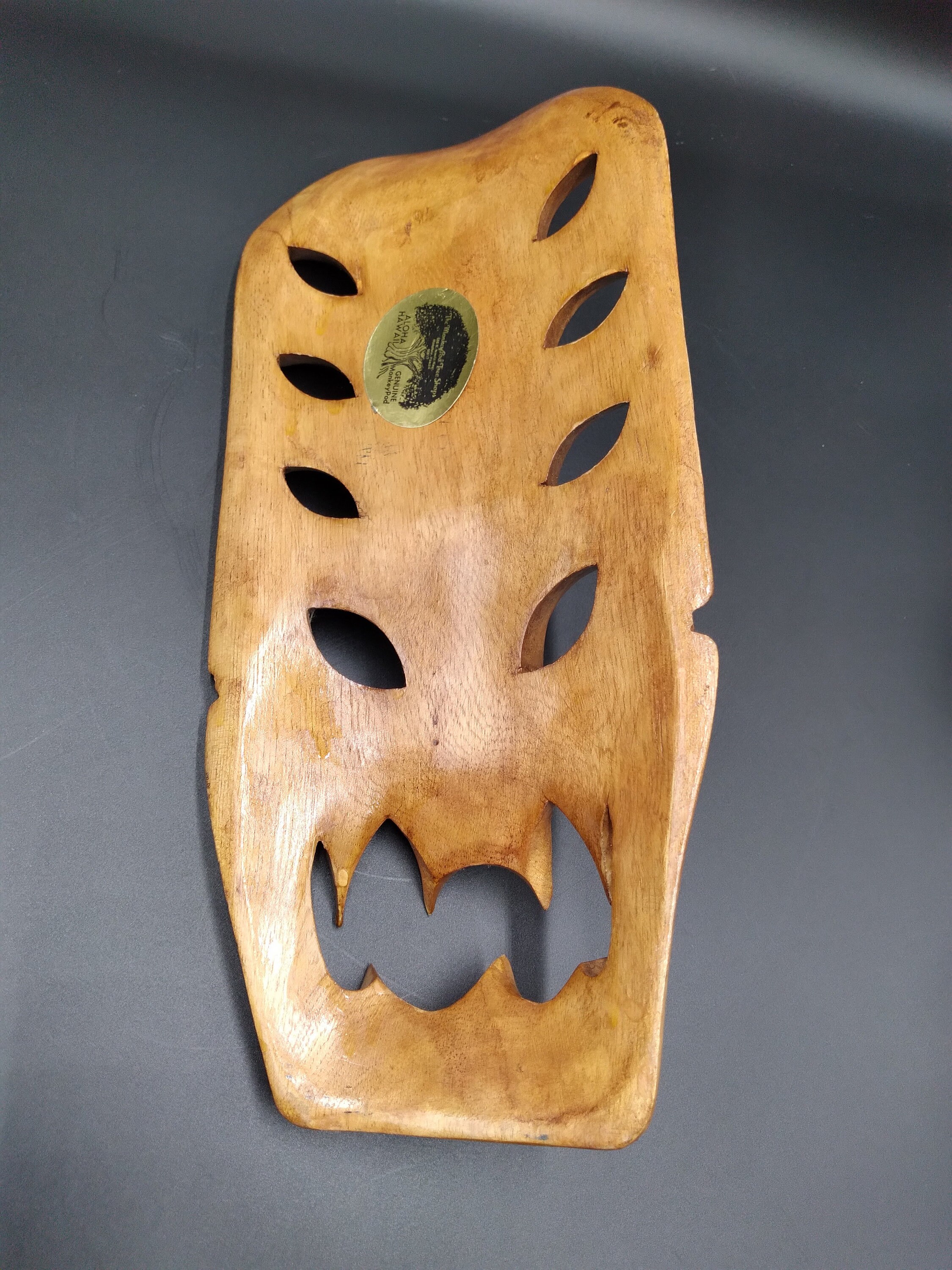 Tiki Hand Carved Wood Aloha Hawaii Monkey Pod Mask - Etsy