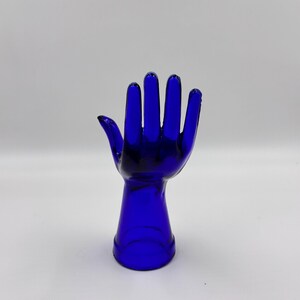 Vintage Cobalt Blue Glass Hand Jewelry Ring Bracelet Display - Etsy