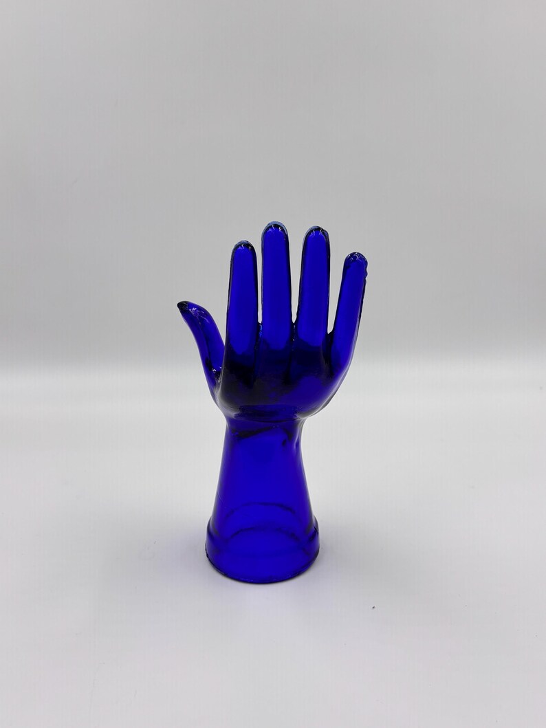 Vintage Cobalt Blue Glass Hand Jewelry Ring Bracelet Display - Etsy