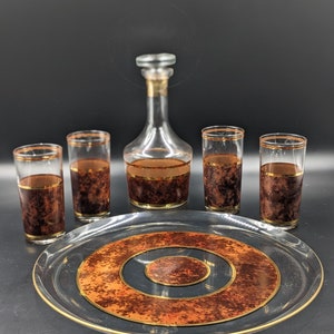Vintage Culver Tortoise (4) Highball Decanter Set - Etsy