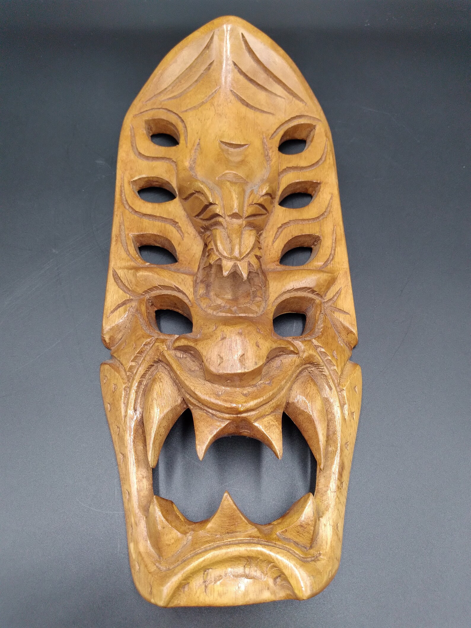Tiki Hand Carved Wood Aloha Hawaii Monkey Pod Mask - Etsy