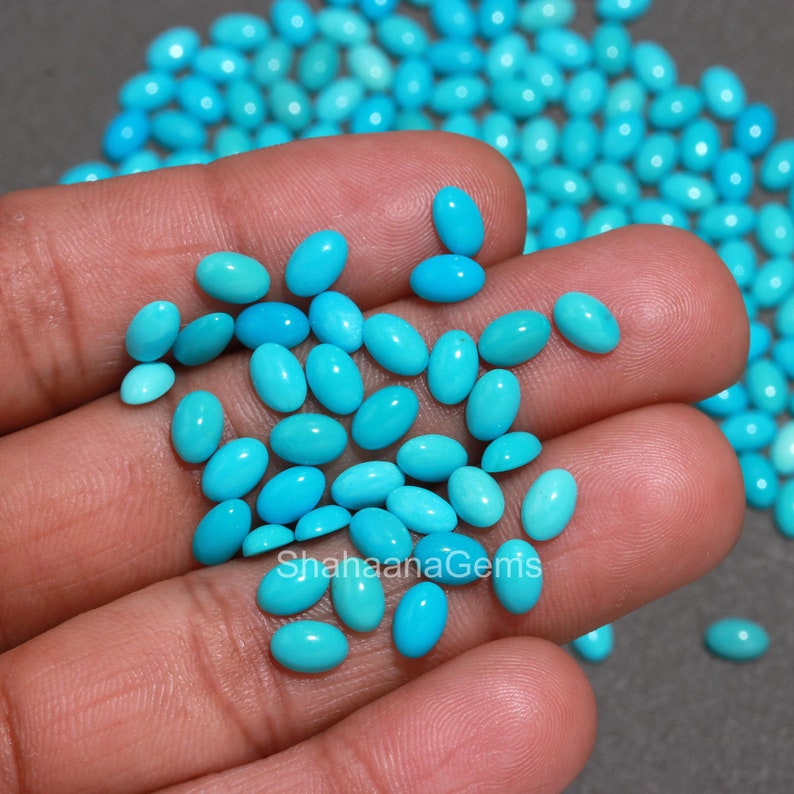 10 AAA Sleeping Beauty Turquoise Cabochons, Natural Arizona Oval ...