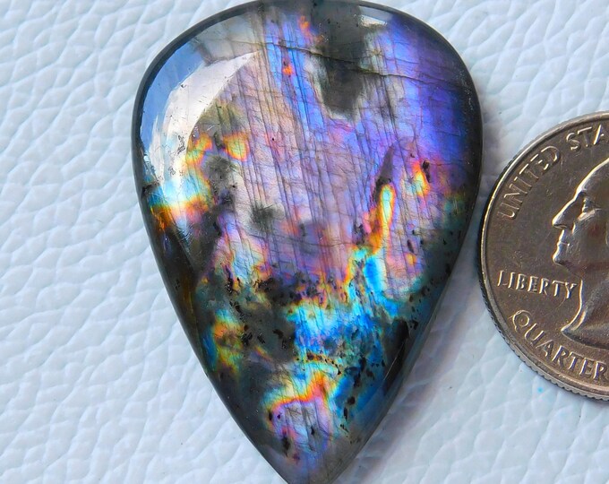 Beautiful AAA Spectrolite Purple Labradorite Cabochon, 100% Natural ...