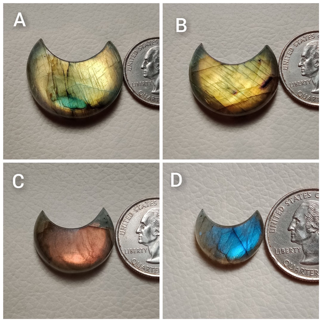 Labradorite Crescent Moon Cabochon, 100% Natural Crescent Moon Shape ...