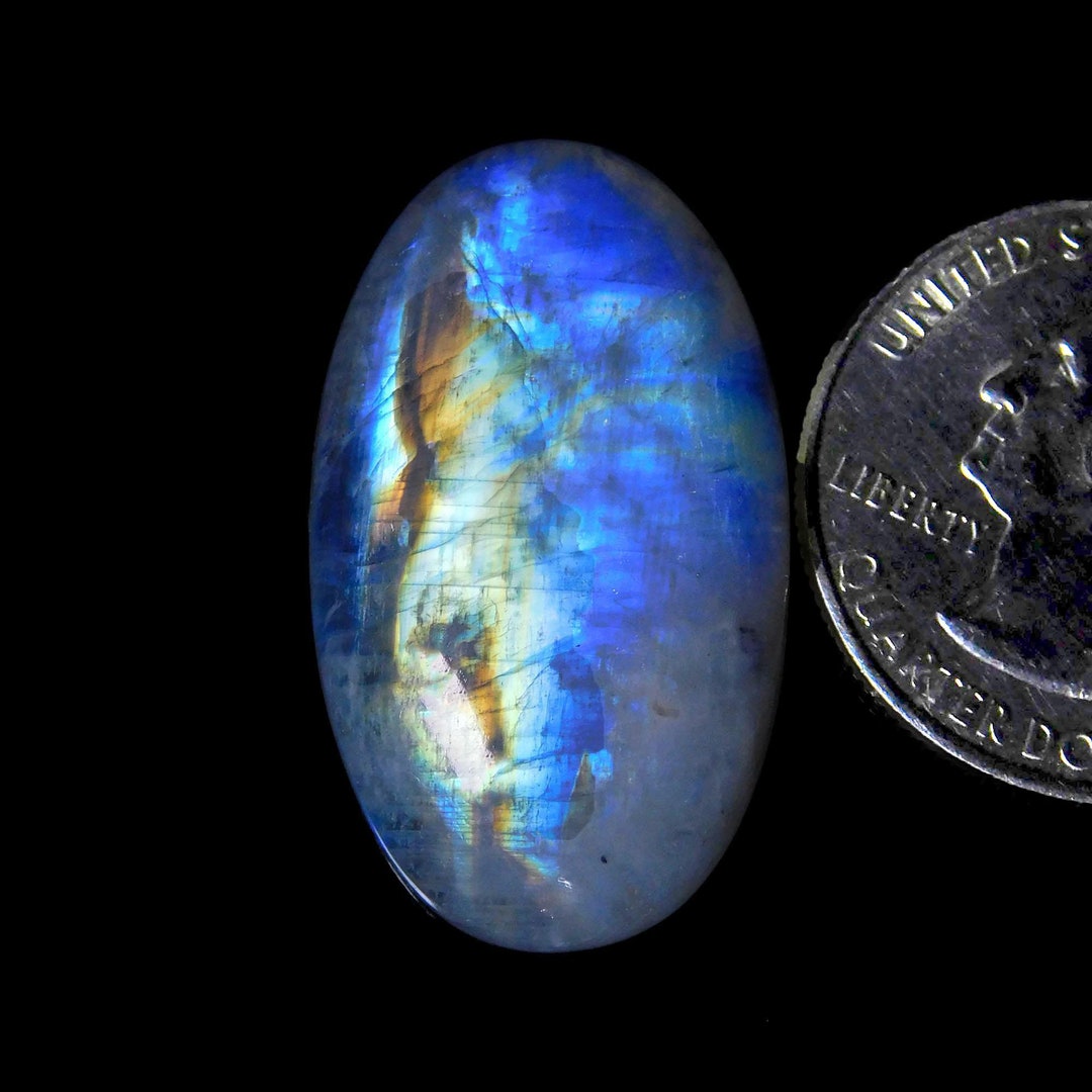 Oval Shape Rainbow Moonstone Gemstone 100% Natural Loose Cabochon ...