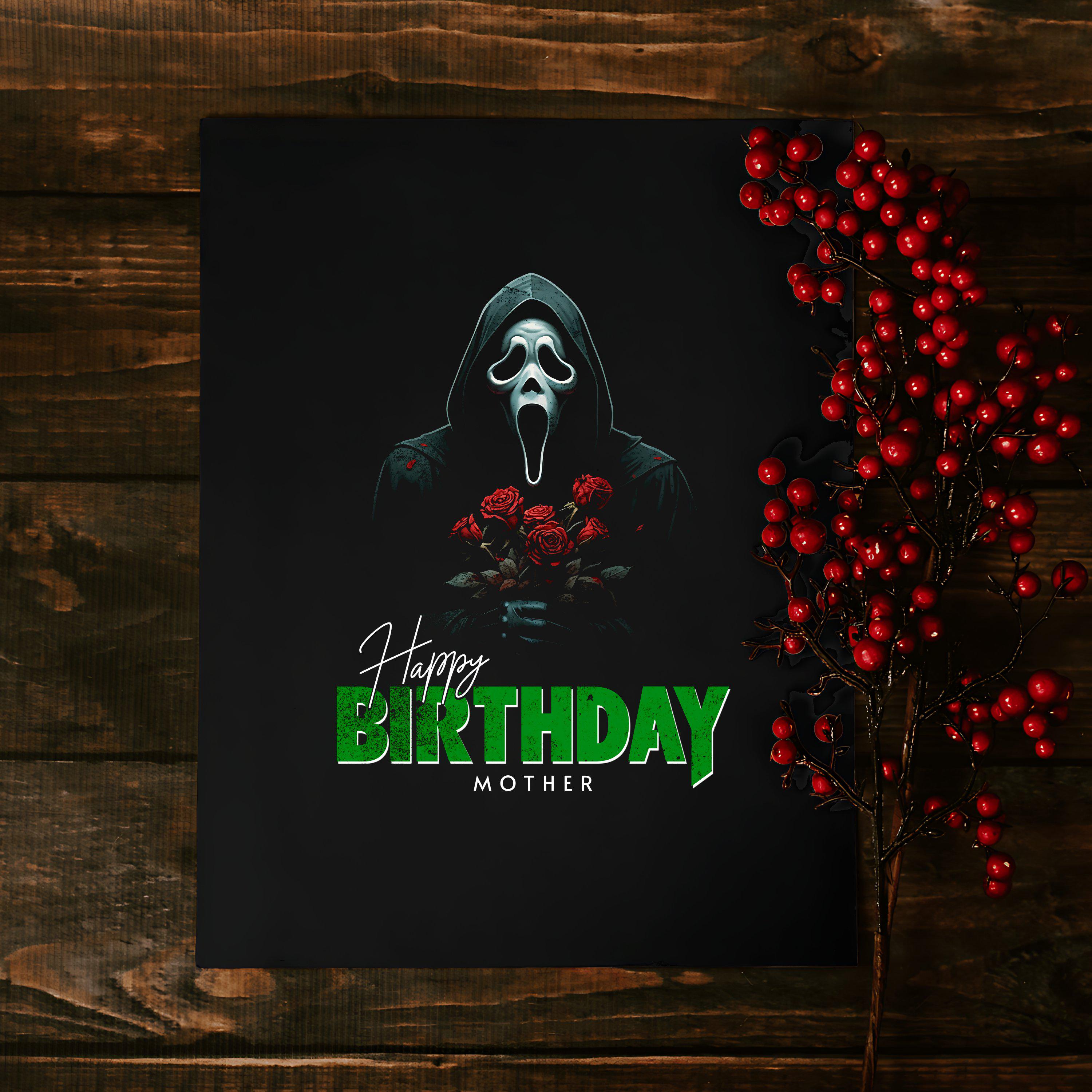 Ghostface Happy Birthday Mother PNG - Scream Birthday PNG - Ghostface ...