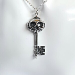 Hallmarked Solid Heavy Sterling Silver Skull Skeleton Key Gothic ...