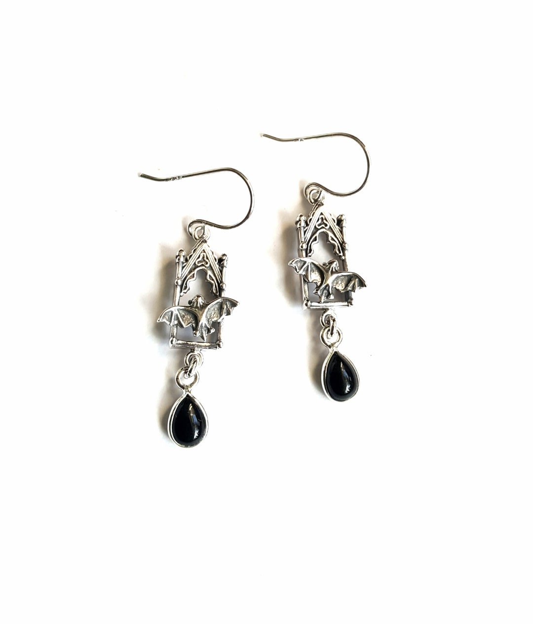 Bats in the Belfry Gothic Arch Window Antique Finish Sterling - Etsy