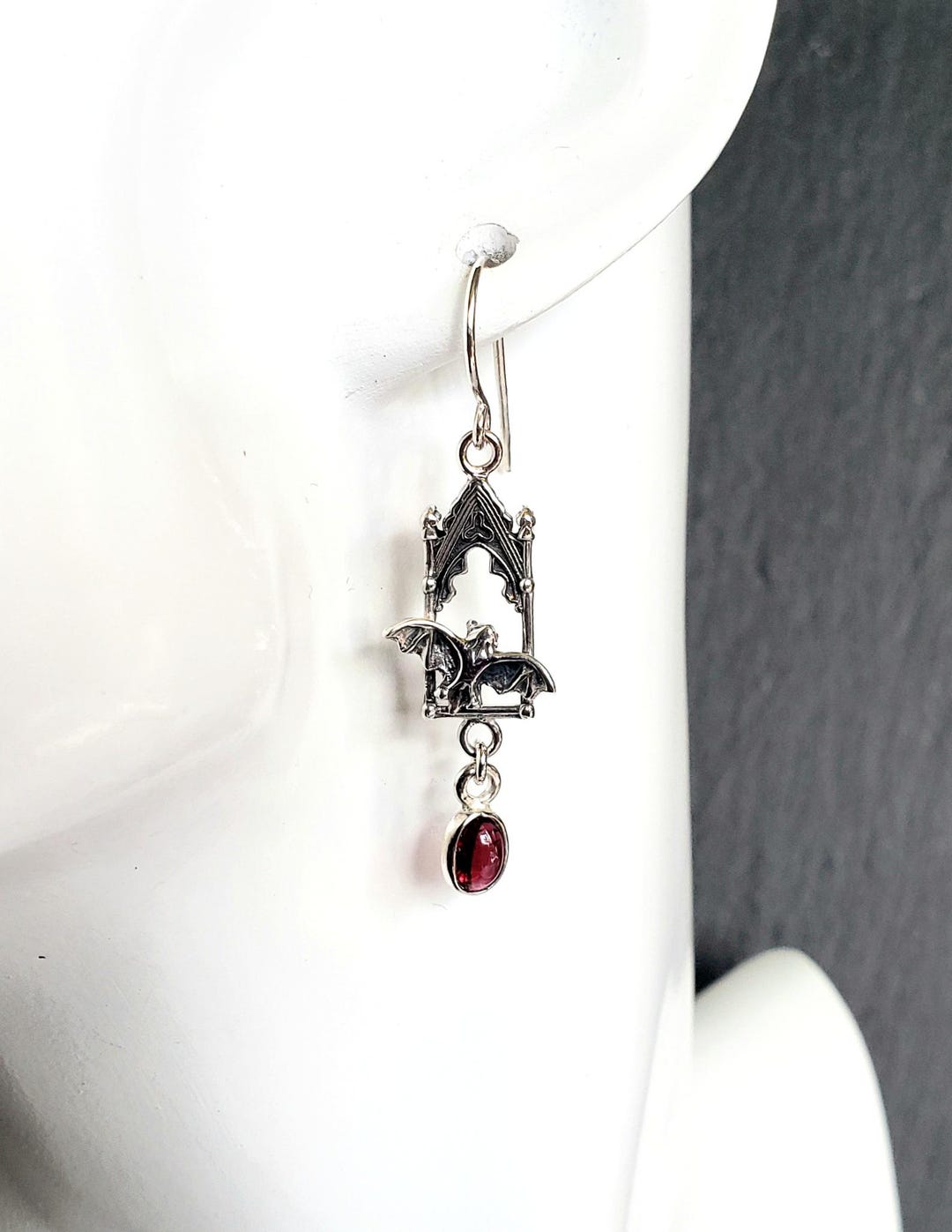 Bats in the Belfry Gothic Arch Window Antique Finish Sterling Silver ...