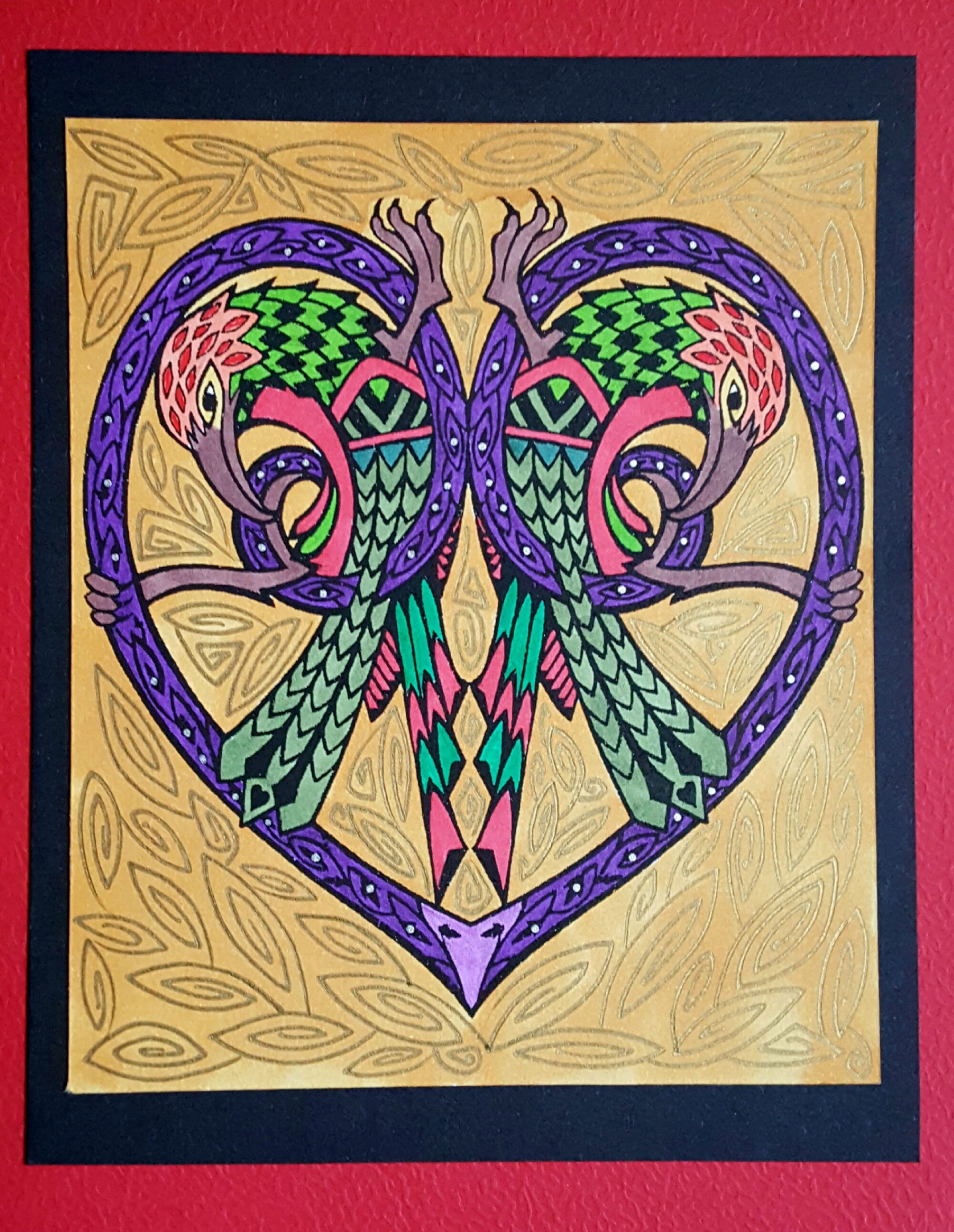 Unique Hand Painted Medieval Illuminated Eagles Greetings Card | Etsy