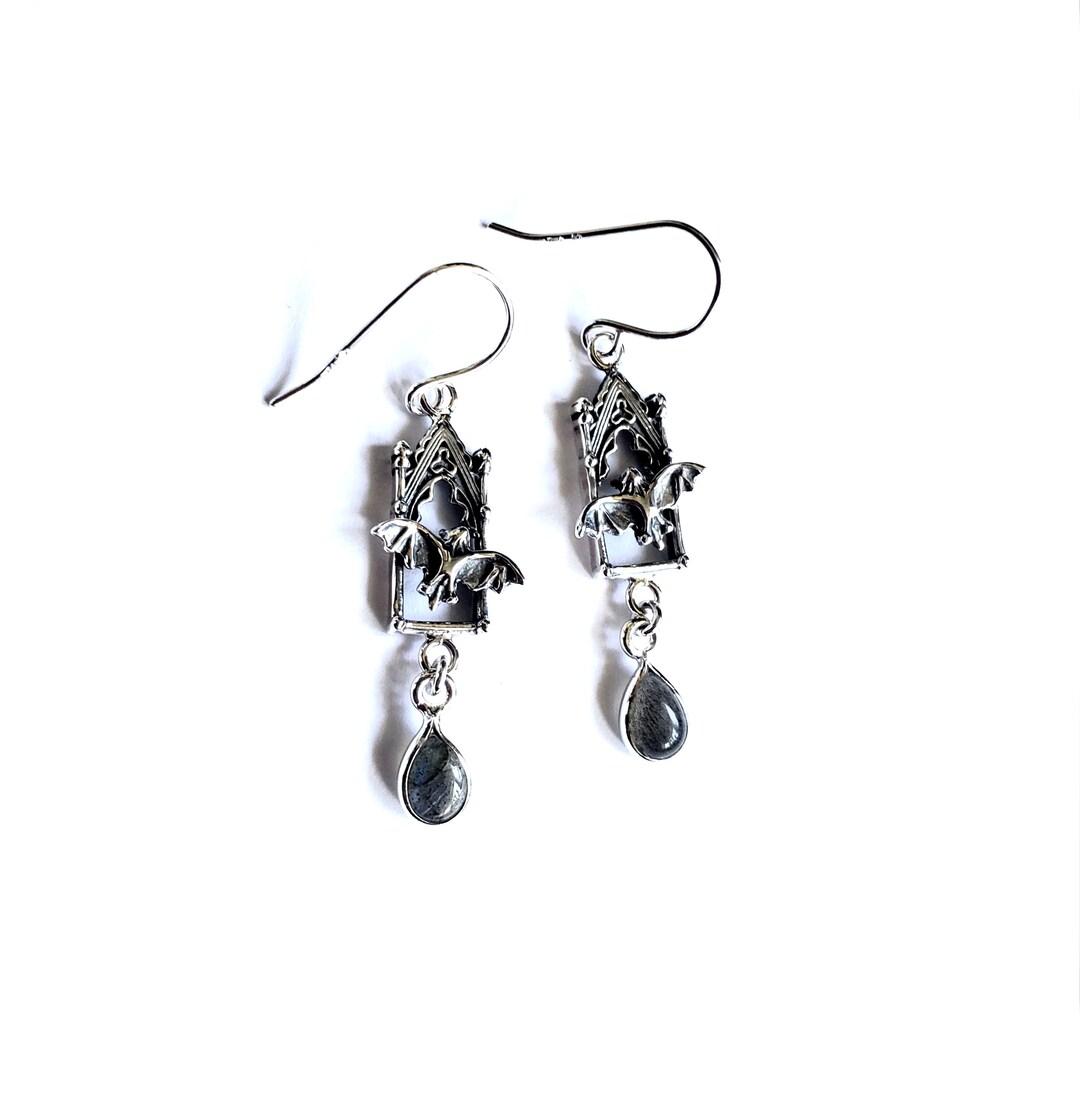 Bats in the Belfry Gothic Arch Window Antique Finish Sterling - Etsy