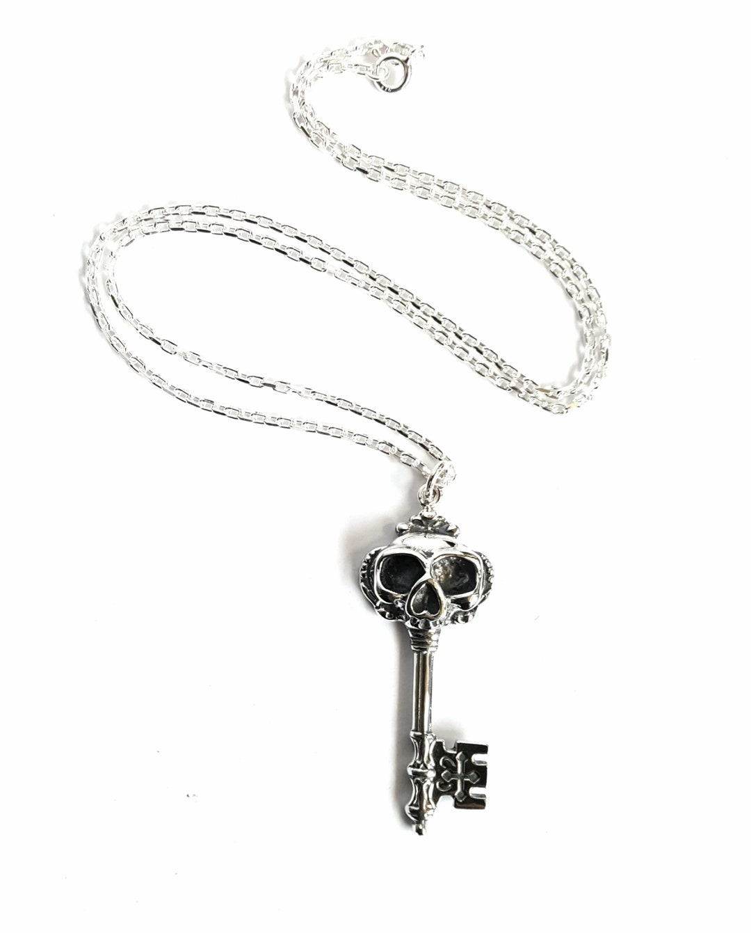 Hallmarked Solid Heavy Sterling Silver Skull Skeleton Key - Etsy