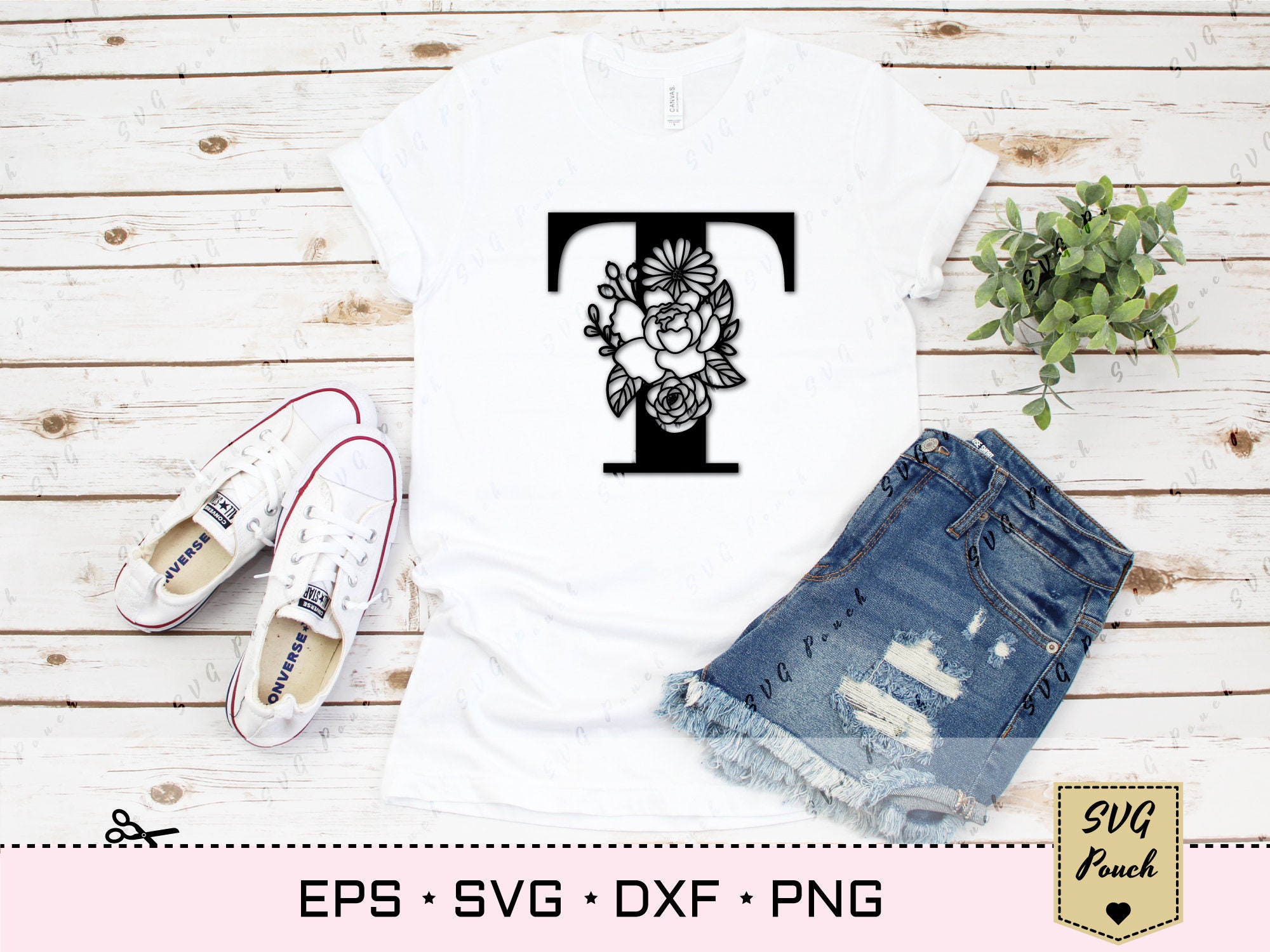 Floral Letter T Svg Flower T Font Svg Floral Letters Svg - Etsy