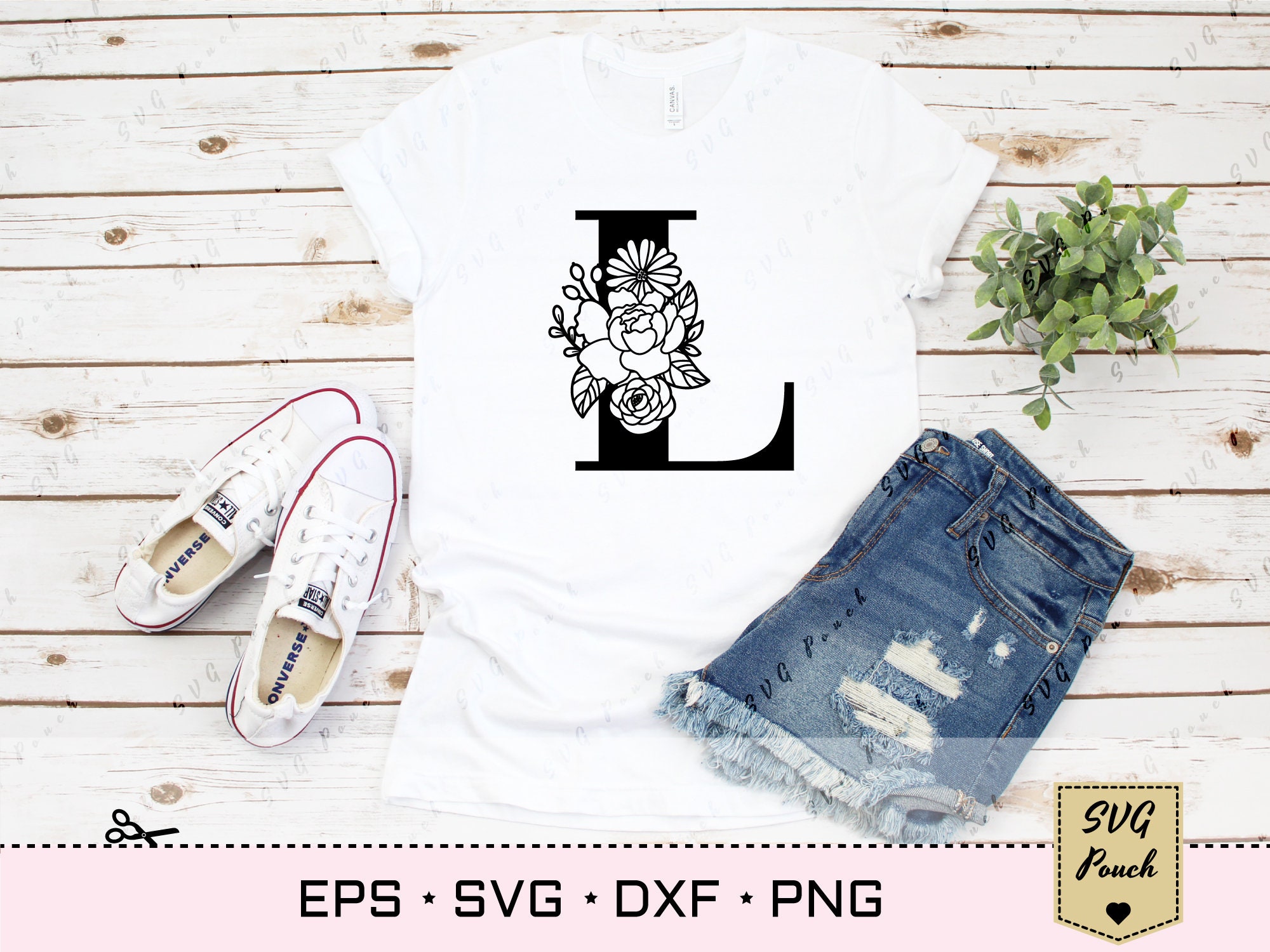 Floral Letter L Svg Flower L Font Svg Floral Letters Svg - Etsy