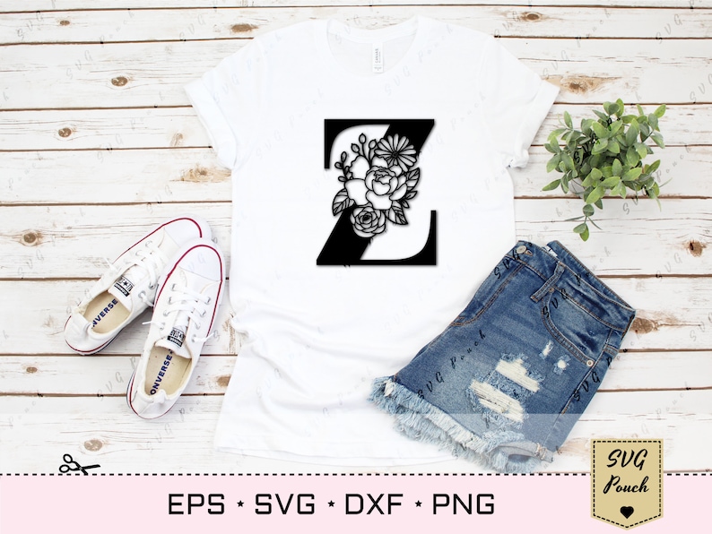 Floral Letter Z Svg Flower Z Font Svg Floral Letters Svg - Etsy