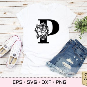 Floral Letter P Svg, Flower P Font Svg, Floral Letters Svg, Monogram ...