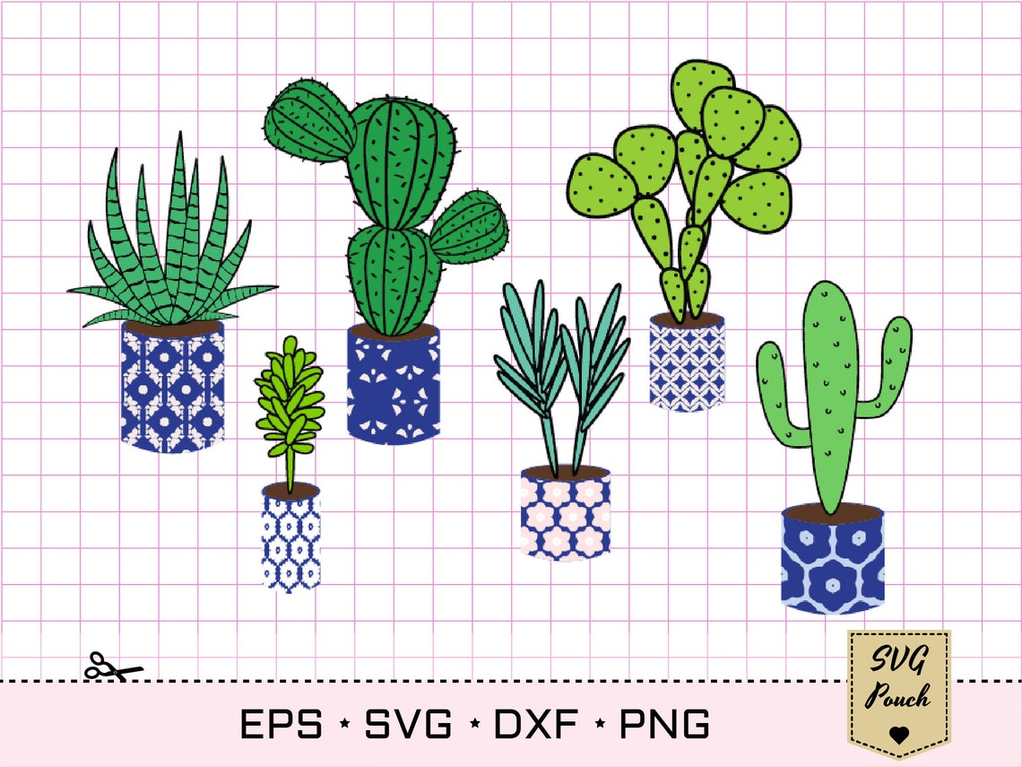 Cactus Svg Cactus Pots Svg Bundle Succulent Svg Cactus Cut - Etsy