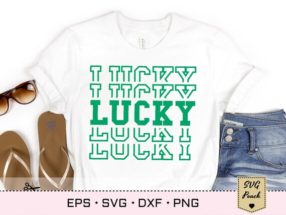Lucky Mirrored SVG Lucky Lettering Svg St Patrick Svg | Etsy