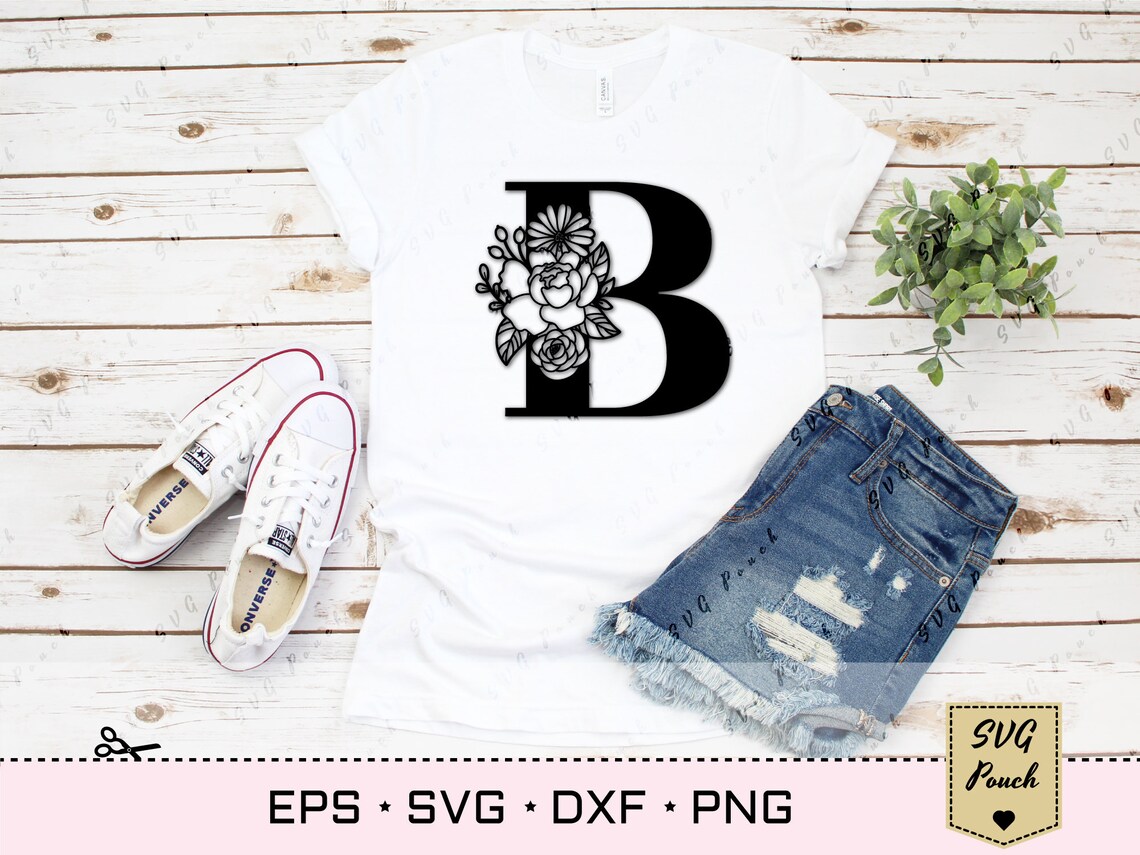 Floral Letter B Svg Flower B Font Svg Floral Letters Svg - Etsy