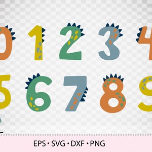 Dinosaur Numbers SVG, Dino Digits Png, Jurassic Park Set, Birthday PNG ...