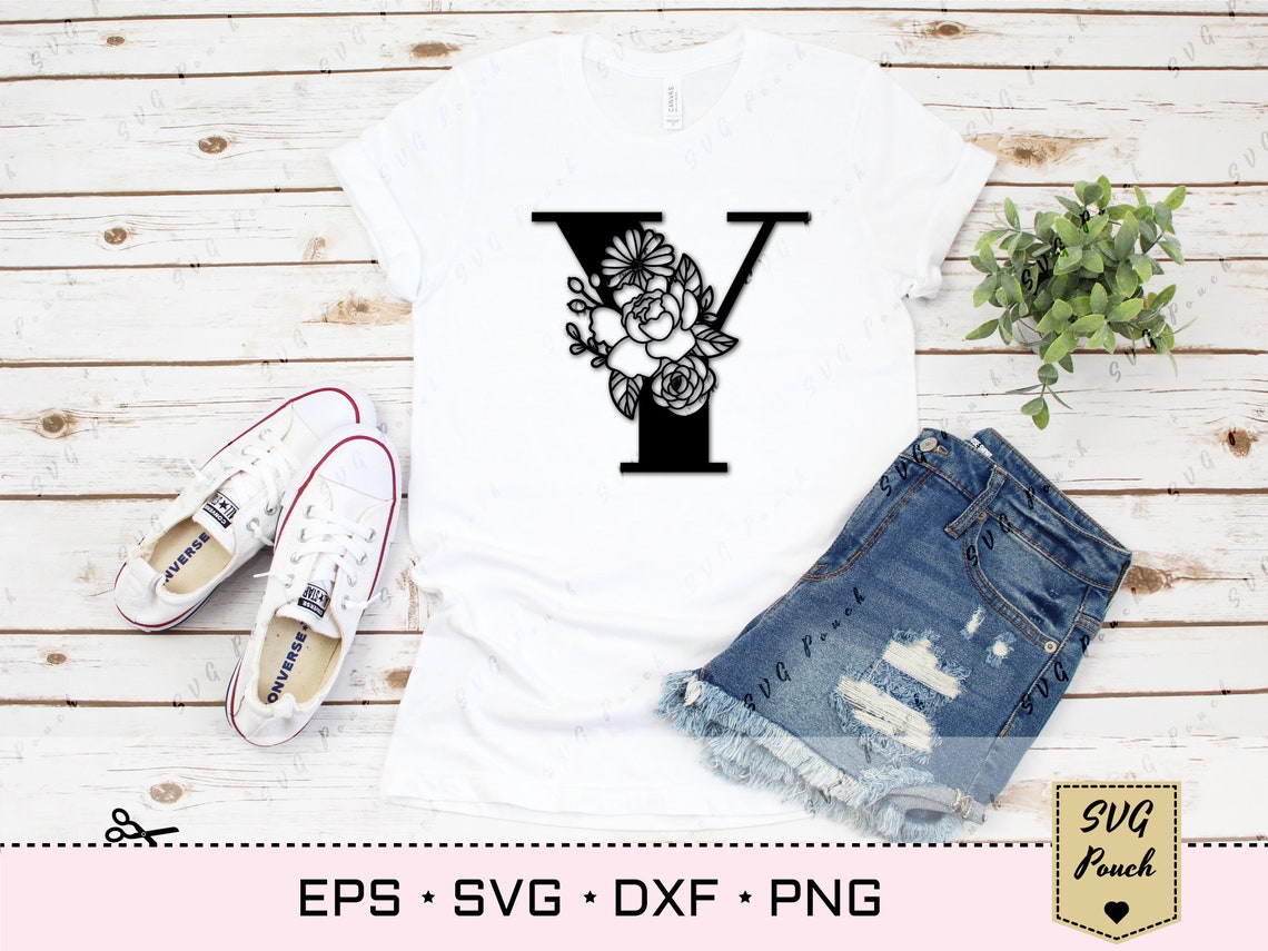 Floral Letter Y Svg Flower Y Font Svg Floral Letters Svg | Etsy