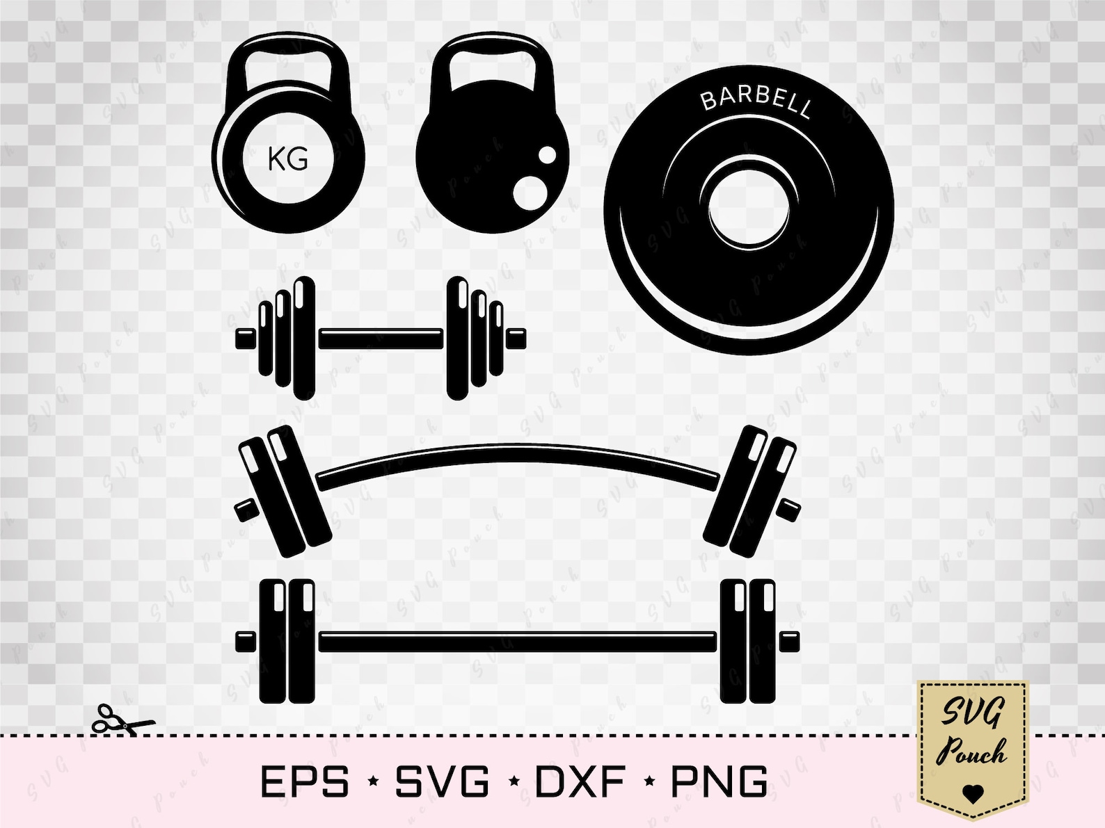 Dumbbell SVG Set Dumbbells Clipart Dumbbell Silhouette Png - Etsy