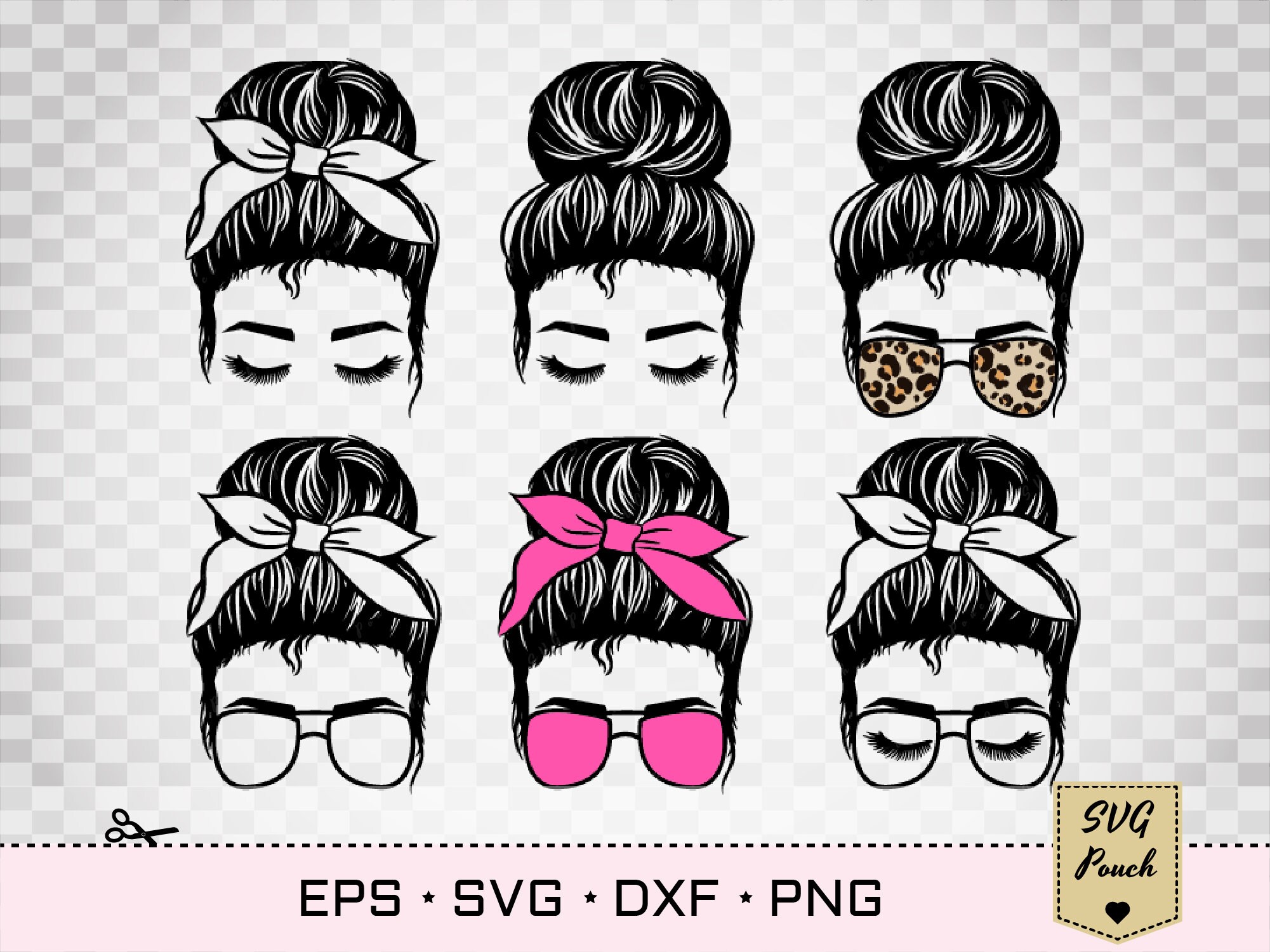 Messy Bun Bundle Svg Momlife Svg Mom Bun Svg Mom Life Svg | Etsy