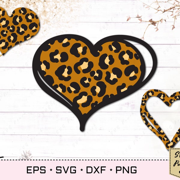Leopard Skin Heart Svg - Etsy