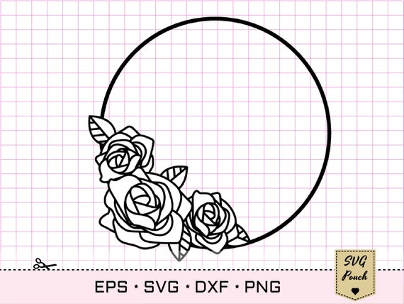 Rose Flower Wreath Svg Rose Svg for Cricut Circle Floral - Etsy