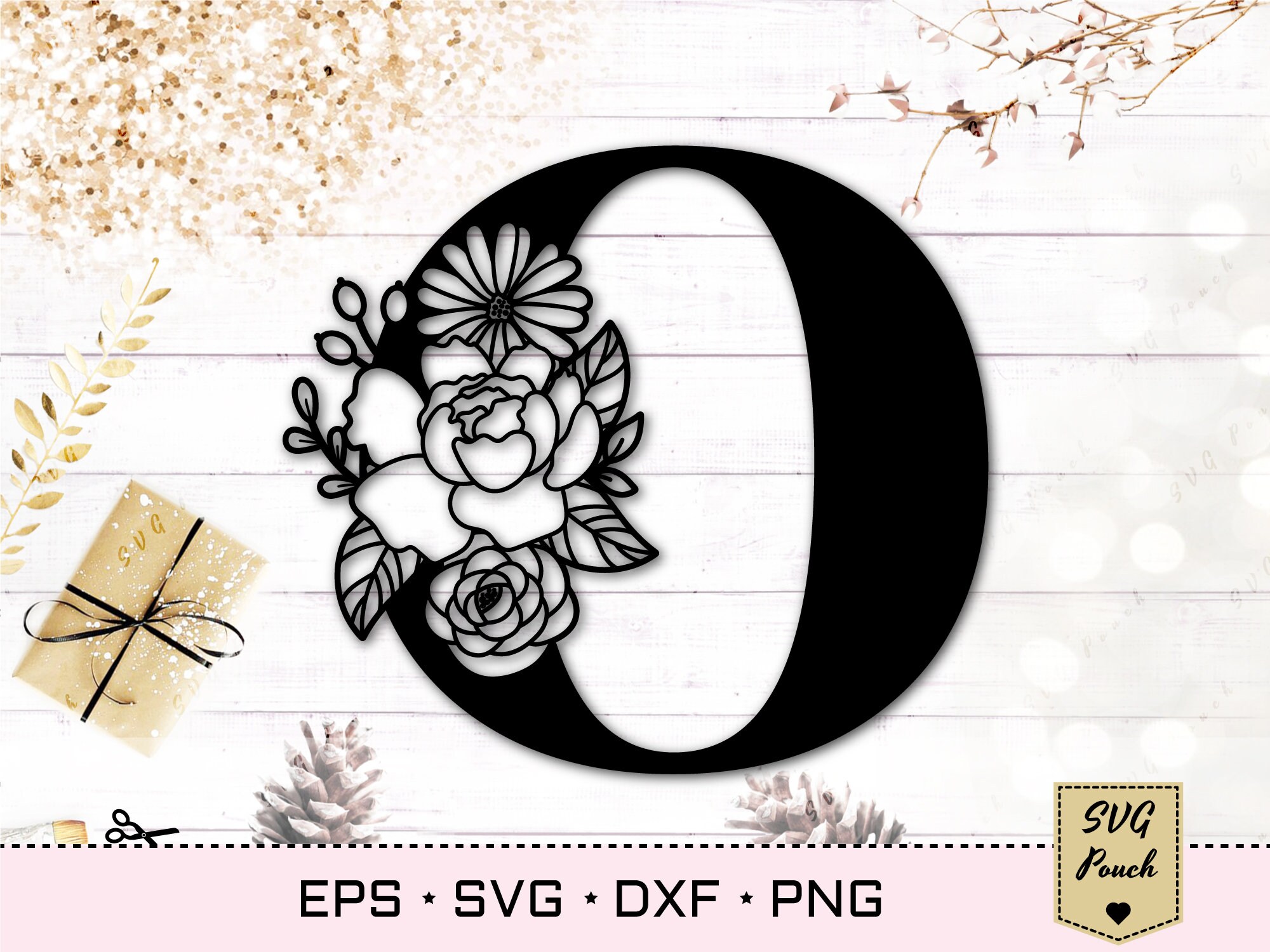 Floral Letter O Svg Flower O Font Svg Floral Letters Svg - Etsy