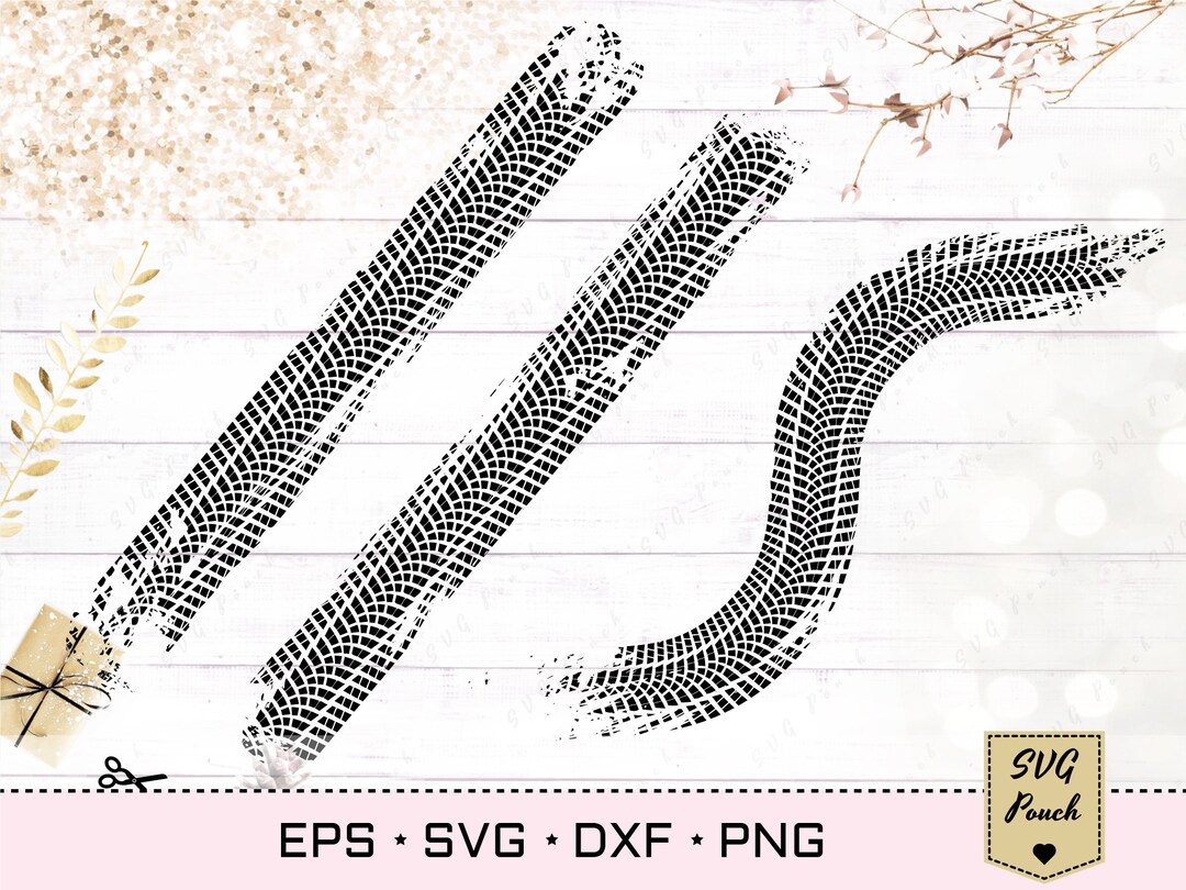 Tire Tracks Svg Set of 2 Designs, Tyre Tracks Svg File, Car Wheel Tire ...