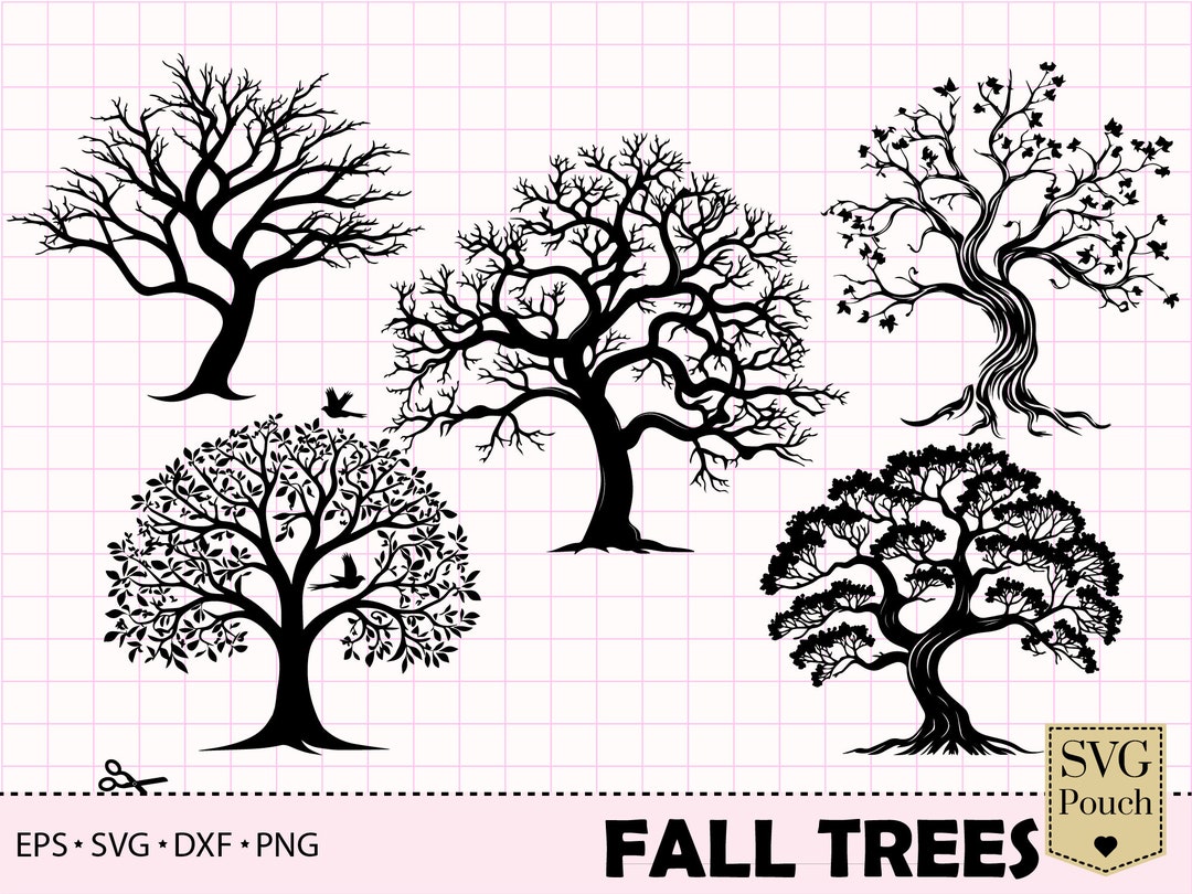 Fall Tree Silhouettes SVG | Tree of Life SVG Cut File | Family Tree ...