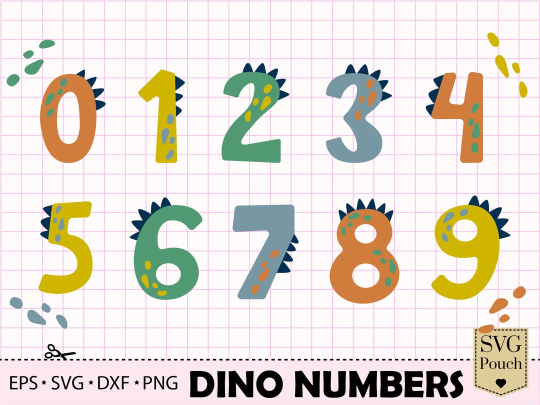 Dinosaur Numbers SVG, Dino Digits Png, Jurassic Park Set, Birthday PNG ...