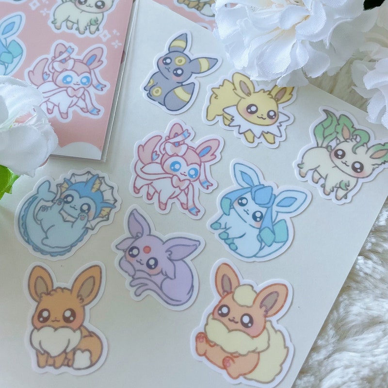 Eeveelution Sticker Sheets - Etsy