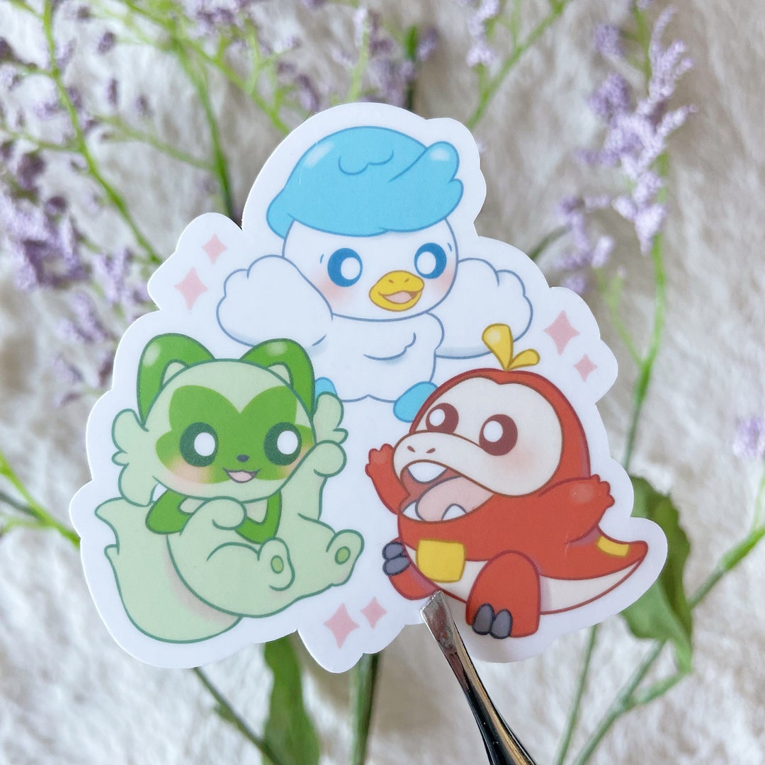 Matte Vinyl Sticker Paldea Starters Fuecoco, Sprigatito, Quaxly - Etsy